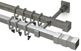 Garnýž kovová 480 cm dvouřadá - dvojitá 20x20 verona matná stříbrná