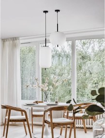 Bílé/černé skleněné závěsné svítidlo ø 22 cm Lato – Nova Luce