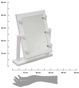 Stolní zrcadlo s LED osvětlením Chase, bílé
