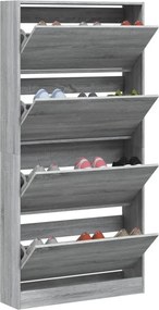 Botník se 4 výklopnými zásuvkami šedý sonoma 80 x 21 x 163,5 cm 3214369