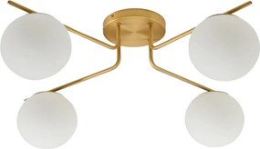 Bílé/ve zlaté barvě kovové stropní svítidlo se skleněným stínidlem ø 15 cm Brisia – Kave Home