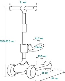 Lionelo - Dětská koloběžka 2v1 FRANKY růžová