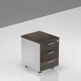 NABYTEK-DESIGNOVY.CZ - KS30 07 - Kontejner 3 zásuvkový Komfort 52x43x59 cm, kaštan/šedá