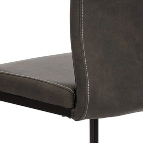 Jídelní židle POPI, šedá látka v dekoru vintage kůže/kov černý