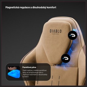 Herní látková židle hnědá, Normal Size: Diablo X.One Prime Camel Brown