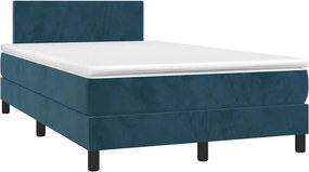 Box spring postel s matrací tmavě modrá 120x190 cm samet 3269829