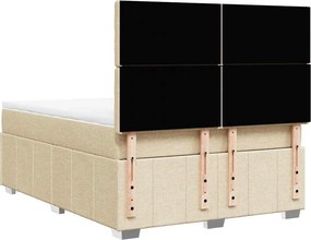 Box spring postel s matrací krémová 140x190 cm textil 3291682