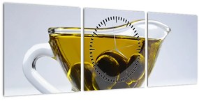 Obraz olivového oleje (s hodinami) (90x30 cm)