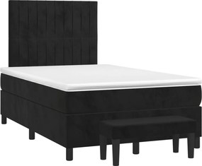 Box spring postel s matrací černá 120 x 200 cm samet 3137955