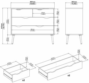 Tvilum Komoda Retro 395 bílá/dub sonoma