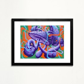 Dosy Doss | Fialové propojení Rám: Černý, Velikost: 20 x 30 cm