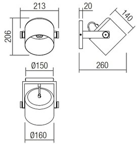 Redo 01-2399 - Nástěnné bodové svítidlo POOH 1xE27/42W/230V buk