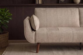 Designová rozkládací pohovka Amiyah 220 cm šampaňský samet