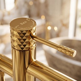 Rea Lungo Diamond, volně stojící baterie, zlatá lesklá, REA-B2249