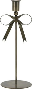 Mosazný antik svícen s mašlí Bow Antique Brass – 10*10*27 cm