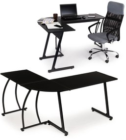 Kancelářský rohový herní stůl LOFT školní stůl černý