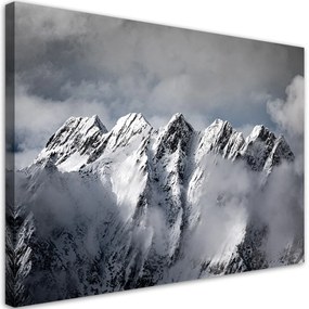 Obraz na plátně, Vrchol hory v zimě - 90x60 cm