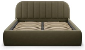Zelená čalouněná dvoulůžková postel s úložným prostorem s roštem 200x200 cm Juno – Windsor &amp; Co Sofas
