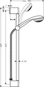 Hansgrohe Crometta 85 - Set sprchové hlavice | tyče a hadice Green 6 l