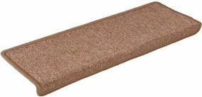 Schodové rohože 15 ks 65 x 21 x 4 cm hnědé s obdélníkovým okrajem 326196