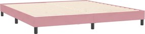 Postel Box Spring bez matrace růžová 200x210 cm samet 3315848