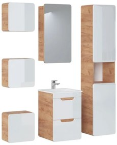 Sestava koupelnového nábytku BÁRA 40 cm s vysokou skříňkou vč. zápustného keramického umyvadla