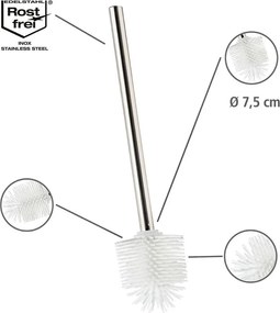 Snímatelný silikonový kartáč 7,5 cm, barva bílá, Wenko