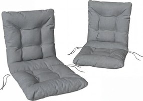 Outsunny 2 ks sedáků 120 × 50 × 8 cm — sedáky na židle s poutky, interiér/exteriér, světle šedé | Aosom