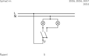 ABB Element,Time vypínač č.5 IP44 bílá/bílá 3558E-A05940 03