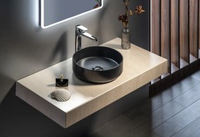 Isvea Isvea, INFINITY ROUND keramické umyvadlo na desku, průměr 36cm, černá mat, 10NF65036-2N