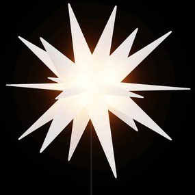 Svítící vánoční hvězdy s hroty 3 ks LED skládací bílé 57 cm 3190445