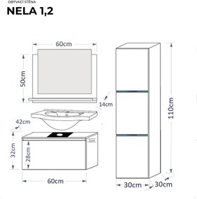Ral Koupelnová stěna NELA 1 - Černý lesk