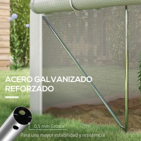 Outsunny 4x3x2m Tunnellový Skleník s Mřížkovanými Dveřmi a 8 Okny - Zahradní Skleník s Špičatou Střechou a Rolovacími Stranami pro Pěstování Plodin a…