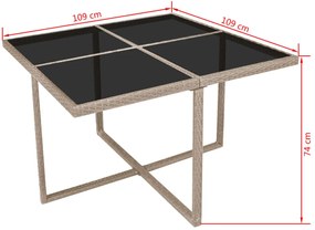 vidaXL Marketos 9dílný zahradní jídelní set s poduškami polyratan béžový