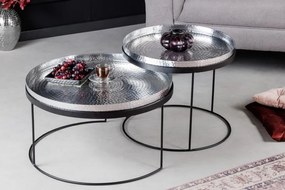 invicta interior Konferenční stolek Elements 2ks set, stříbrný, s podnosy 42729