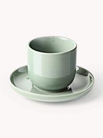 Sada porcelánových pohárků na espresso's podšálky Nessa, 4 díly