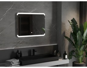 Mexen Nida podsvícené koupelnové zrcadlo 80 x 60 cm, LED 6000K, ventilátor - 9806-080-060-611-00