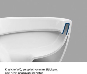 Mereo Mereo, WC závěsné, RIMLESS, 530x355x360, keramické, vč. sedátka CSS124, VSD81S2