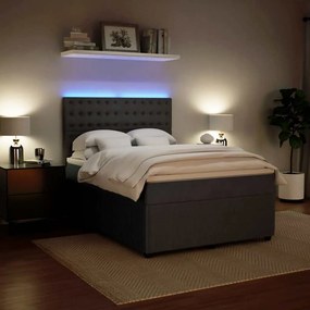 Box spring postel s matrací tmavě šedá 160x200 cm samet 3294695