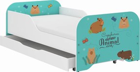 Wooden Toys Dětská postel MIKI 140x70 KAPIBARA ANIMALS