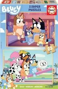 EDUCA Dřevěné puzzle Bluey / 2x25 dílků / od 3 let