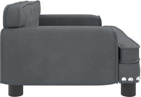 Pelíšek pro psy tmavě šedý 70 x 45 x 30 cm samet 171884