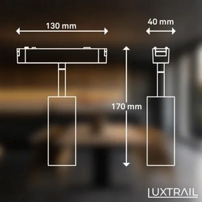 Lištové LED svítidlo BRILONER Luxtrail 48V spot 5W nastavitelné bílé 8031016