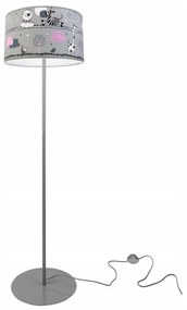 Dětská podlahová lampa LADYBIRD, 1x textilní stínítko se vzorem, (výběr ze 2 barev konstrukce), O