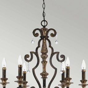 Elstead MARQUETTE A rustikální lustr 71 cm 6xE14 starý bronz