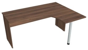 Stůl ergo levý 160*120 cm - Hobis Gate GE 60 L Dekor stolové desky: ořech, Dekor lamino podnože: ořech, Barva nohy: stříbrná