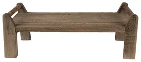 Hnědý dekorační květinový dřevěný obdélníkový stolek - 40*17*14 cm