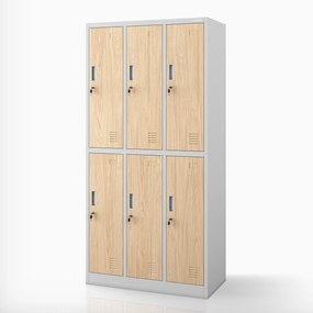 Šatní skříň BHP šedá / dub sonoma, 6dveřová: Eco Design IGOR, 900 x 1850 x 450 mm