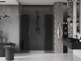 Mexen Velar L Duo, posuvné sprchové dveře do otvoru 170 cm, 8mm šedé sklo, grafit broušený, 871-170-003-42-66