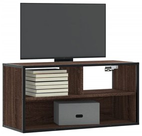 TV skříňka hnědý dub 80 x 31 x 39,5 cm kompozitní dřevo a kov